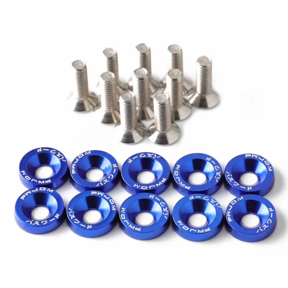 Синие болты для номерного знака M6x20 PWJDM, 10 шт.