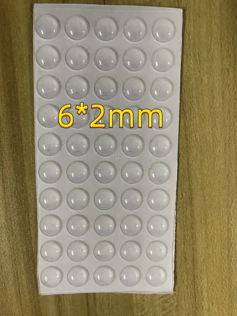 Самоклеящиеся пробки для дверей, прозрачные резиновые прокладки для мебели, Белый, 6x2mm 50pcs