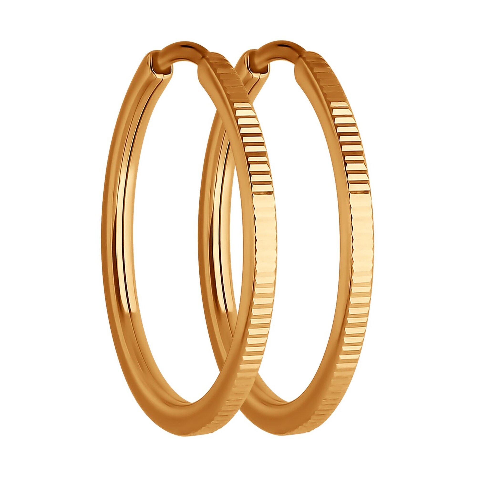 Серьги конго, красное золото, 585 проба