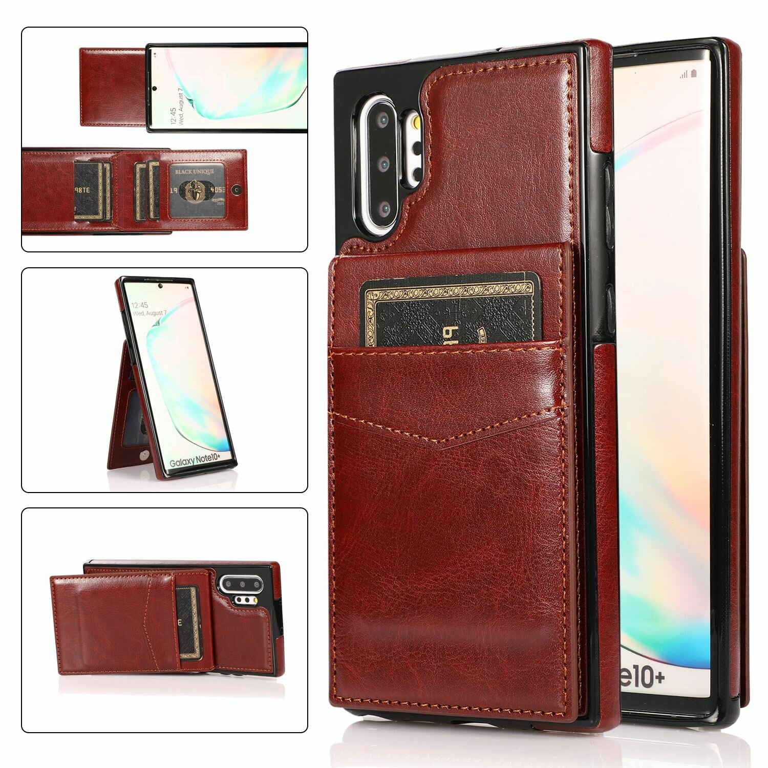 Чехол с подставкой MyPads для Samsung Galaxy Note 10 Plus (Самсунг Галакси Ноут 10 Плюс), кожаный