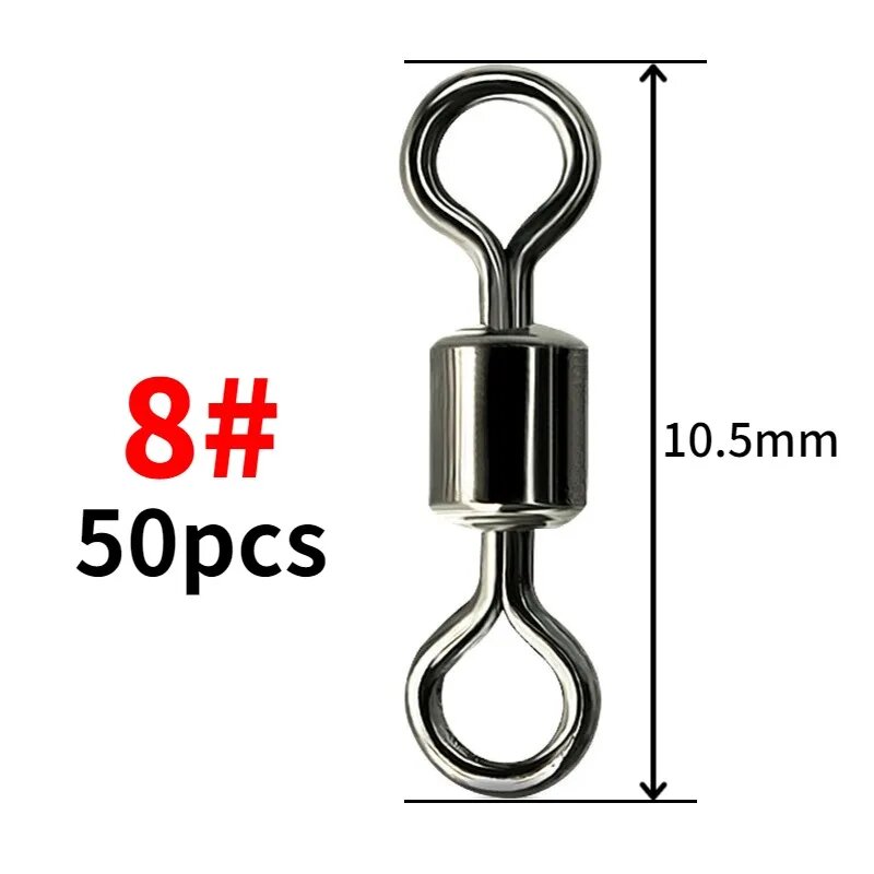 50 шт. стальных вертлюгов DUTRIEUX для морской рыбалки size8 50pcs