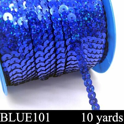 Блестки ПЭТ 6 мм круглые Синий, blue101 10yds