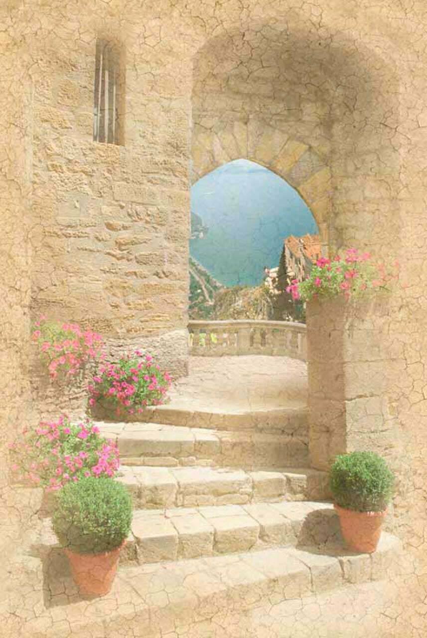 Фотообои Арка с выходом на скалистый берег 11-064-S-Флок 270 x 200 см (ВхШ) Бесшовные, флизелиновые, влагостойкие обои MasterFresok