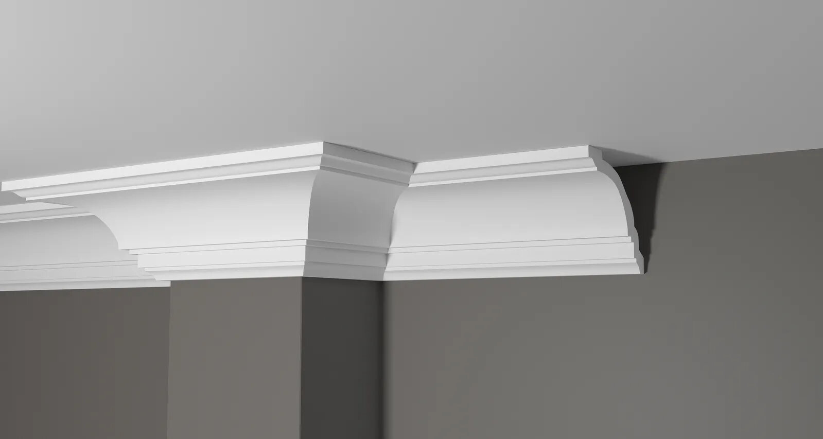 Потолочный плинтус DECOR-DIZAYN DD16, из дюрополимера, под покраску, ударопрочный, 2 метра, 1 шт.