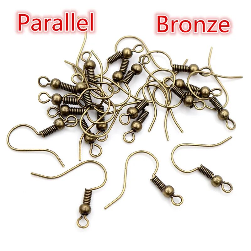 100 шт. крючки для сережек Bronze-Parallel
