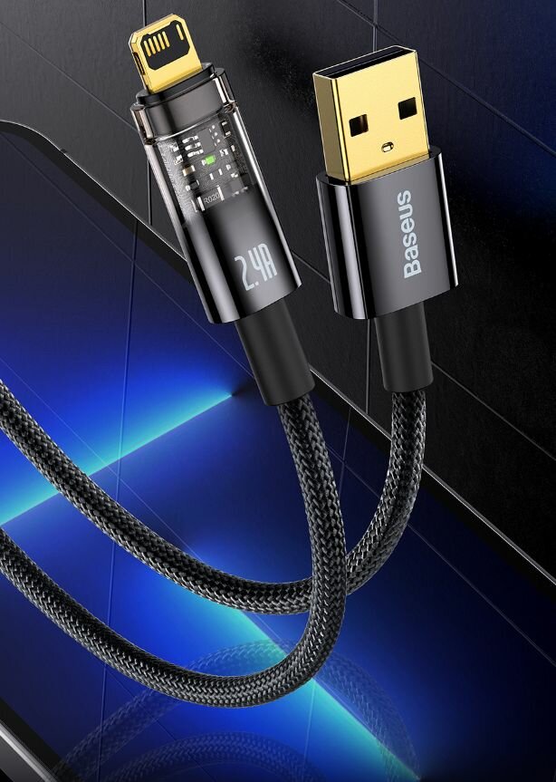 Кабель для айфона 1 м Baseus Explorer USB - Lightning / провод для быстрой зарядки телефона / лайтинг шнур для IPhone