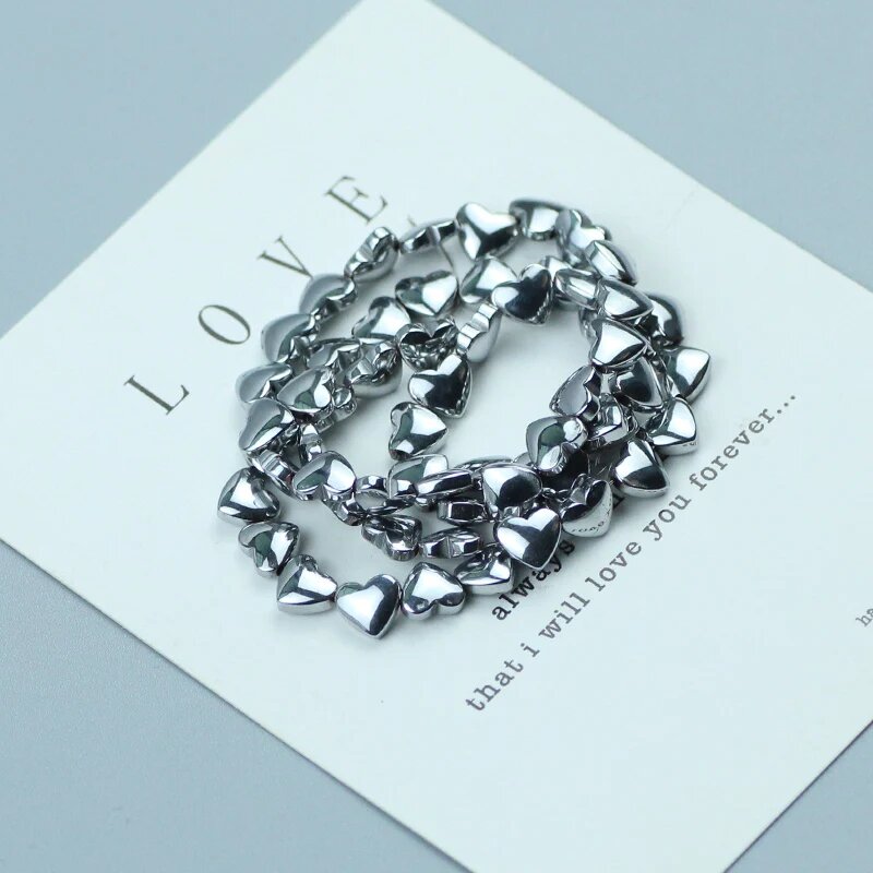 Гематитовые бусины wlyees для браслетов 68 штук Серебряный, Silver (White K)