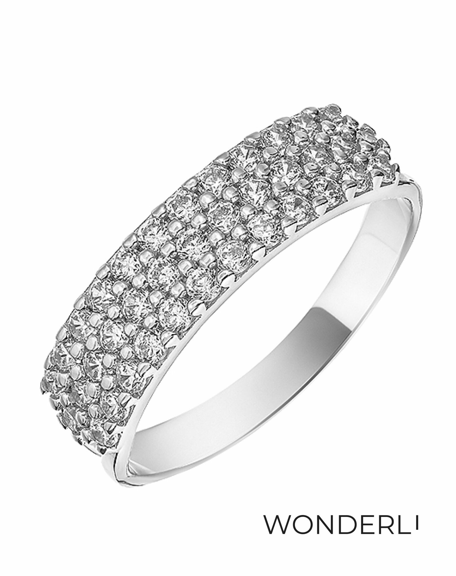 Кольцо помолвочное, серебро, 925 проба, родирование, фианит