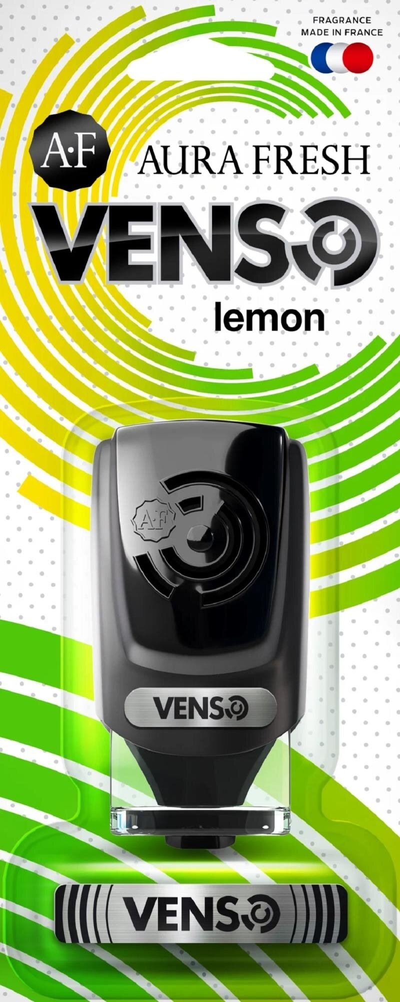 Ароматизатор автомобильный Aura Fresh / Аура Фреш Venso Lemon на дефлектор, цитрусовый аромат, 6мл / автотовары