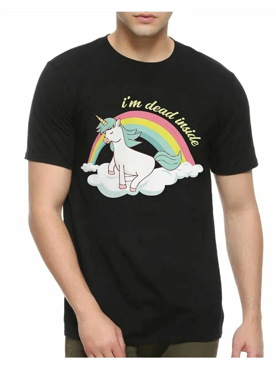Футболка Единорог Dead inside / Мужская
