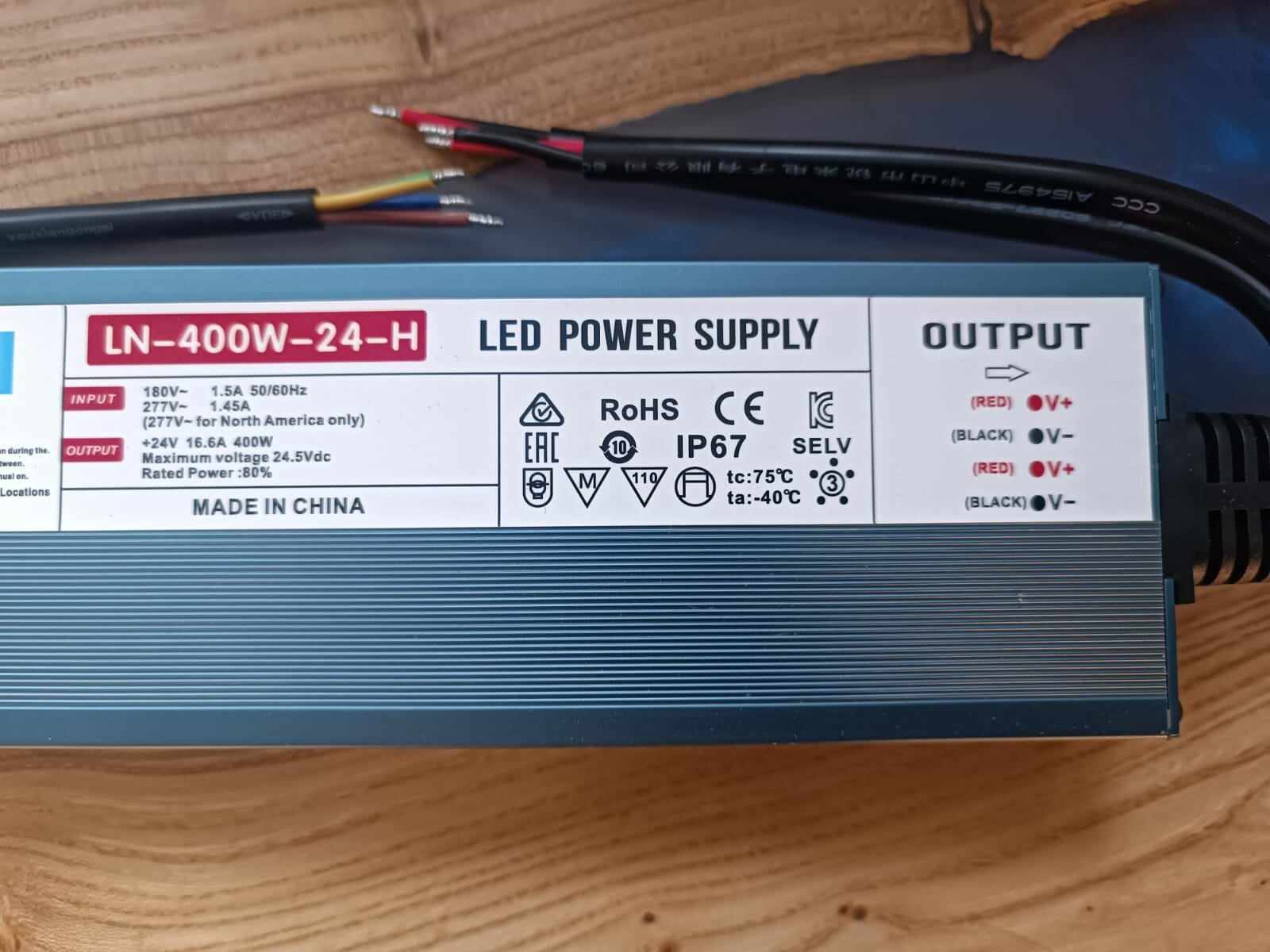 Блок питания влагозащищенный для светодиодной ленты 400W 24V 16A IP67