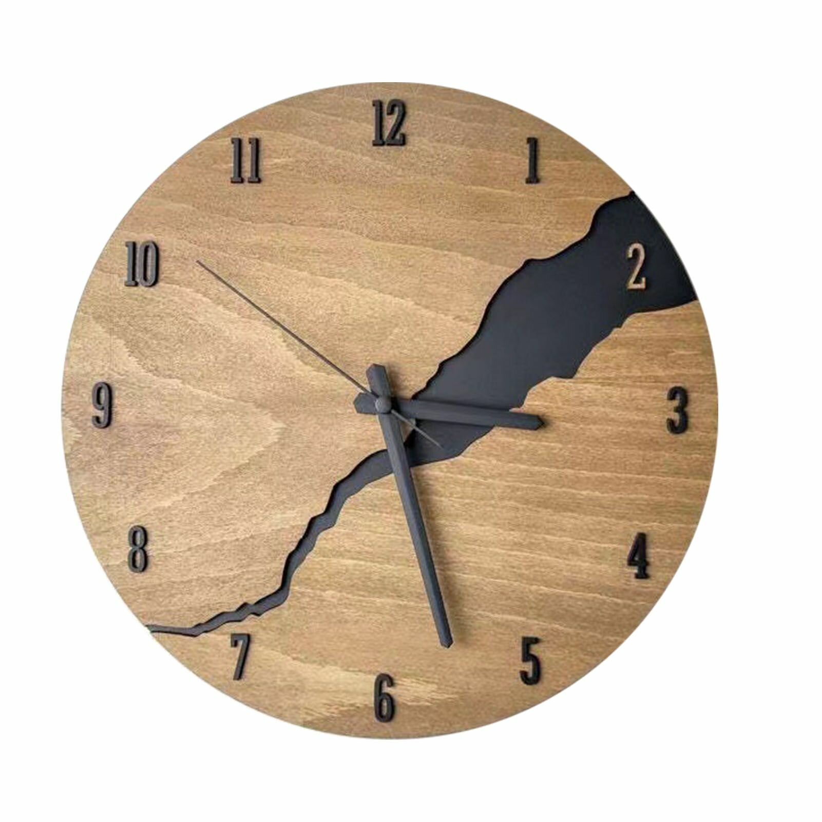 Треснувшие деревянные настенные часы круглые тихие винтажные большие настенные часы декор для дома гостиной офиса