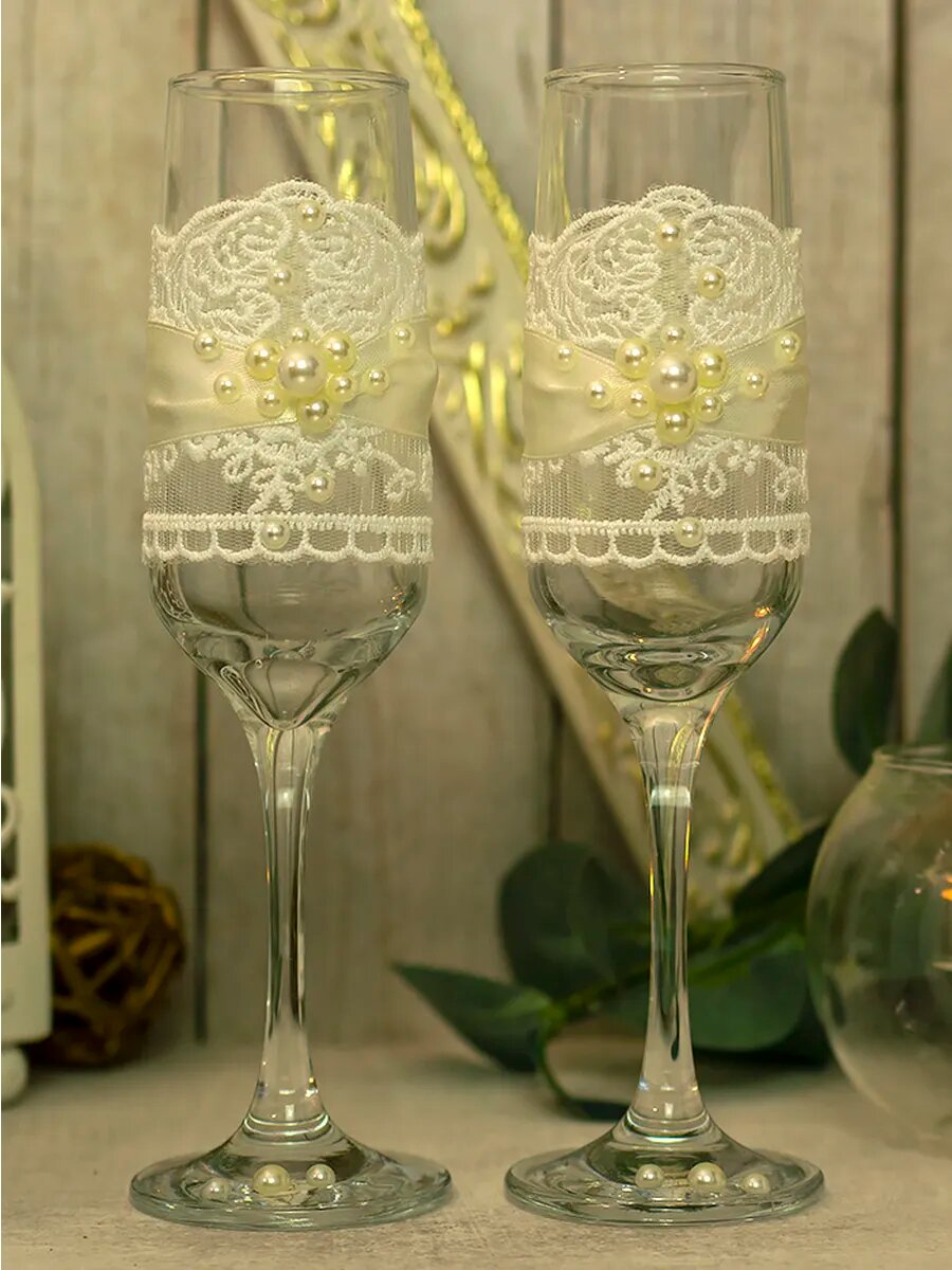 Свадебные бокалы для молодоженов, фужеры жениха и невесты для шампанского новобрачных 2 шт.