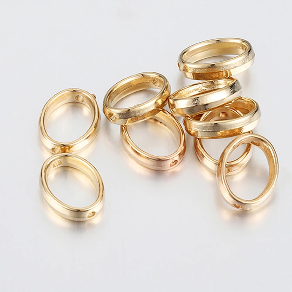 CCB бусины-рамки с сердечками Ailimi, 50 шт. 15x12mmOval-KC Gold