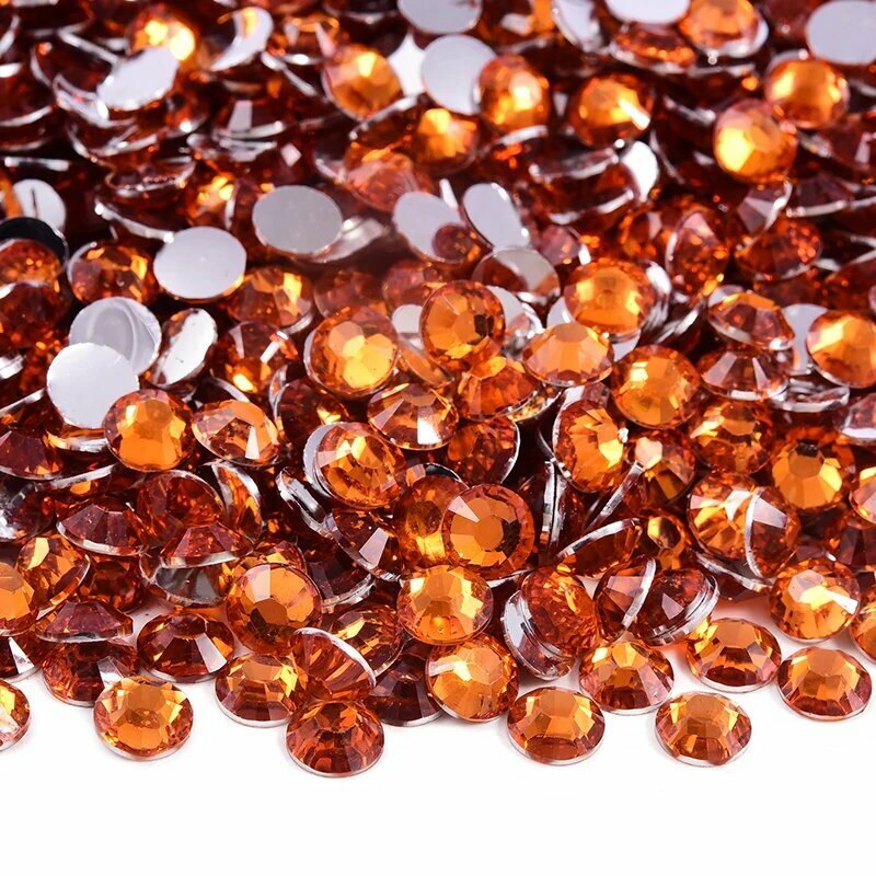 2mm-6mm Round Non Hotfix Glitter Bling Manicure Strass Silver Flatback Resin Rhinestones Glue On Beads Nailart Nail Gems Diy