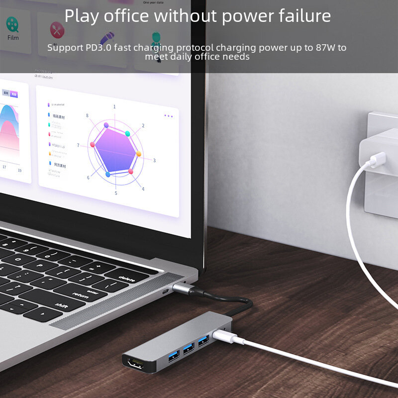 Док-станция USB "Пять в одном", для Macbook, iPhone, iPad, 5 интерфейсов — фото 1
