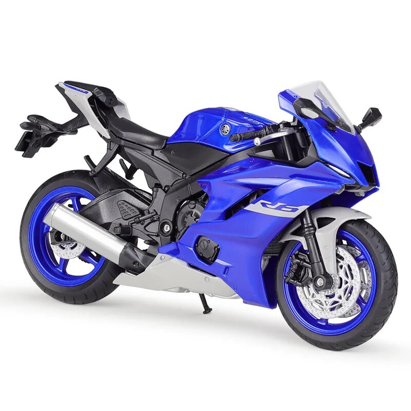 Металлический мотоцикл Yamaha YZF-R6, синий, 1/12
