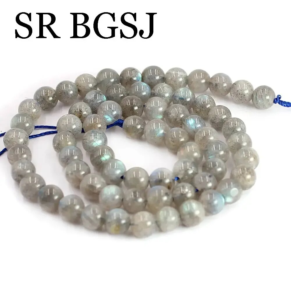 Бусины из лабрадорита, ларвикита и лунного камня 6mm