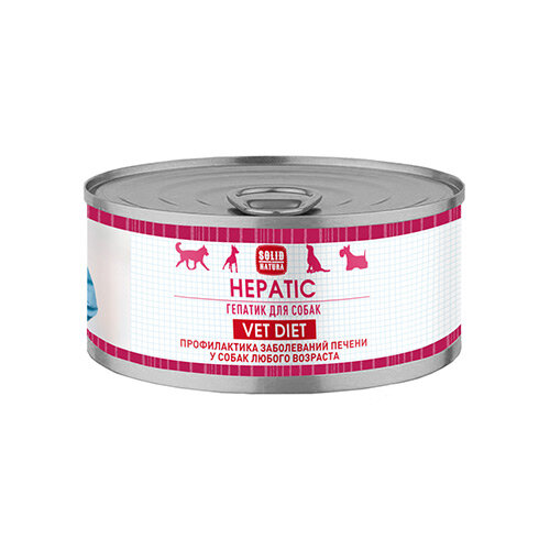 Для собак ветеринарный влажный корм (консервы) солид натура (цена за упаковку) 100г х 12шт при нарушениях функции Печени