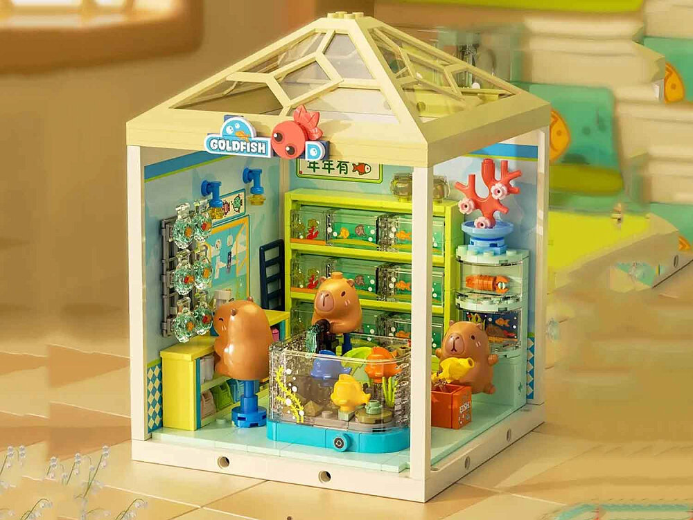 Конструктор JAKI FK023 Конструктор Капибары в зоомагазине