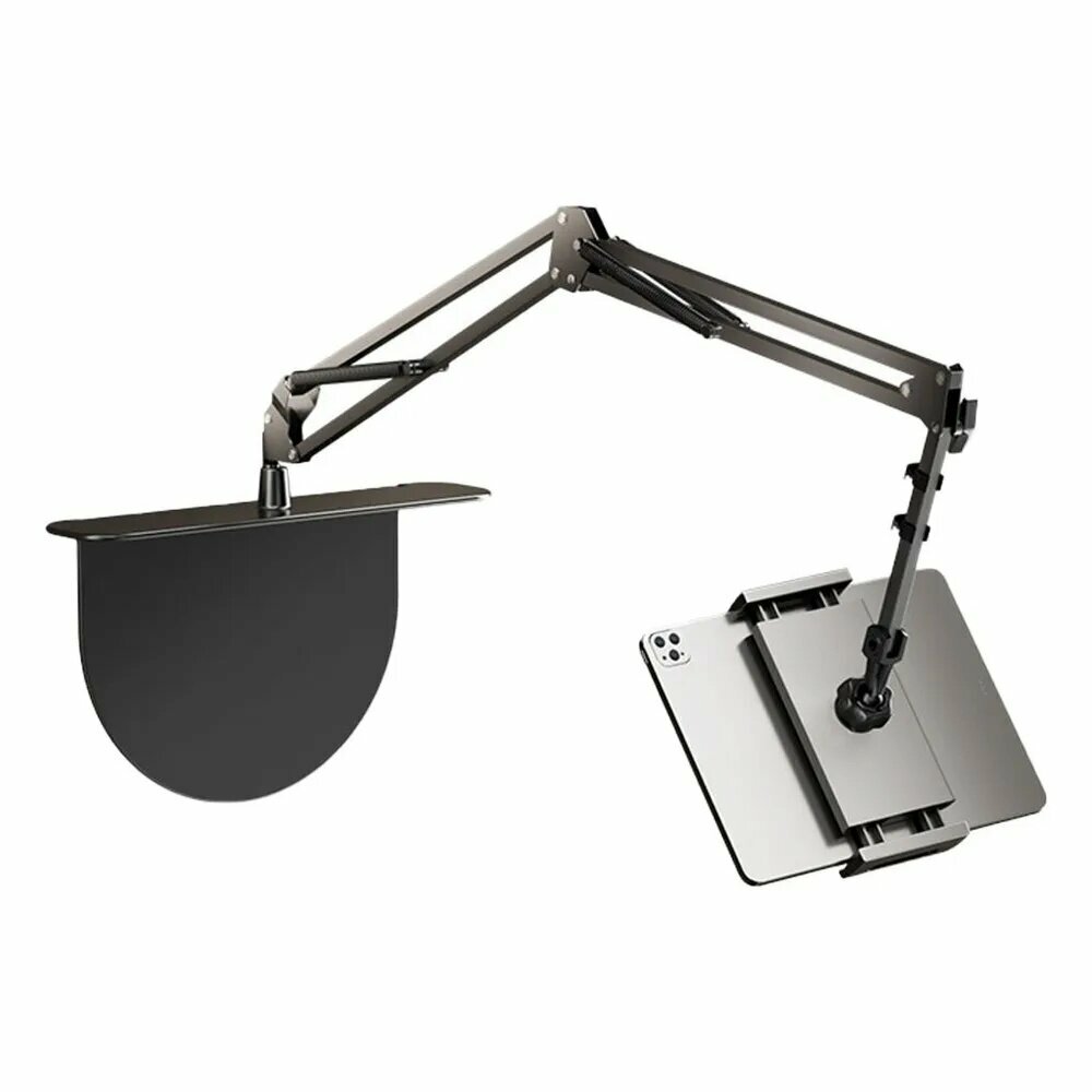 (1 комплект) Регулируемый прикроватный держатель для мобильного телефона, подходит для планшета ipad, многофункциональный металлический кронштейн, универсальный, выдвижной и вращающийся, без зажимов