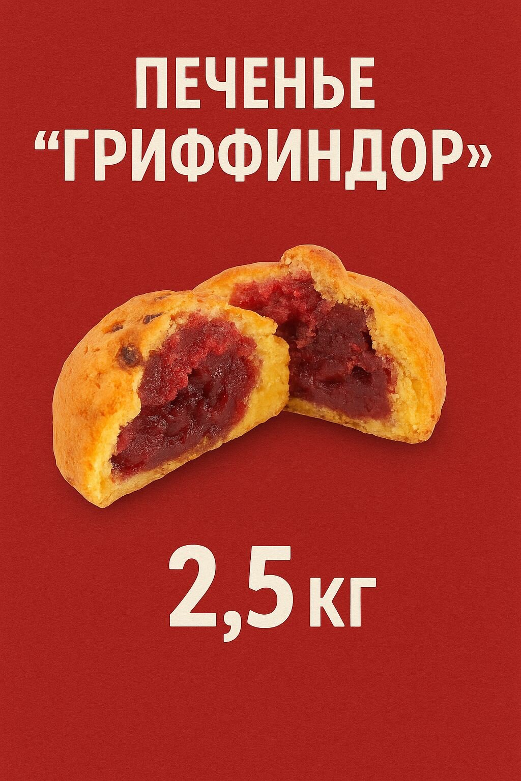 Печенье "Гриффиндор" с вишней коробка 2,5 килограмма