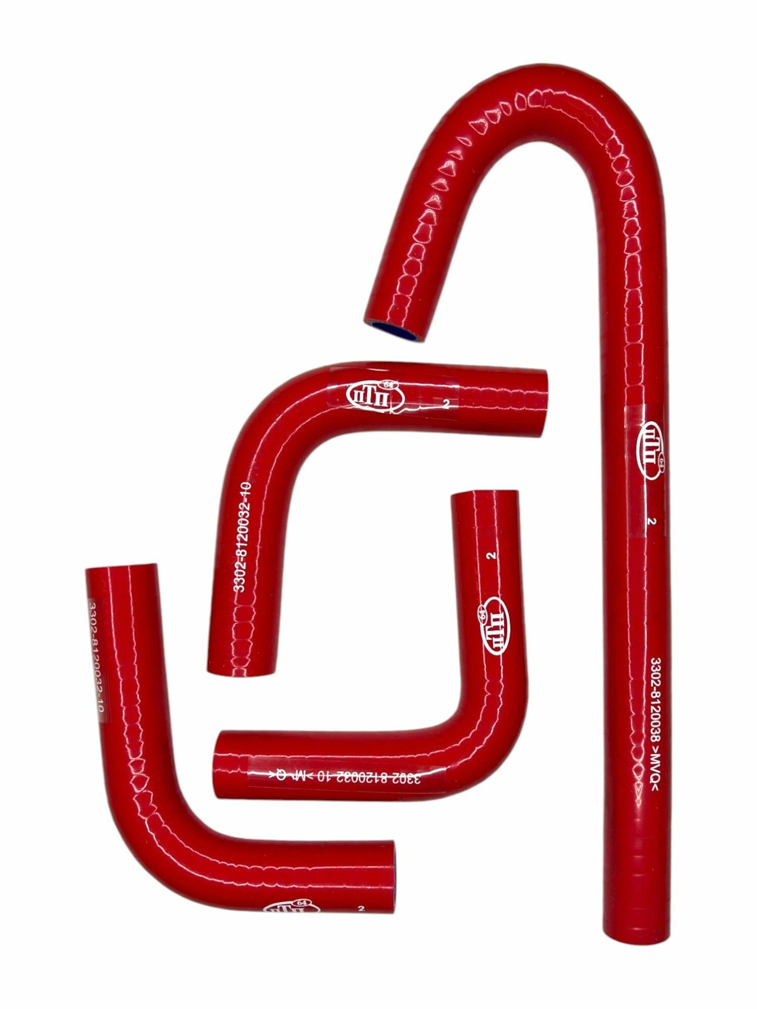 Патрубки отопителя подходит для ГАЗ-31105 дв. Крайслер (к-т 4 шт.) красный ПТП