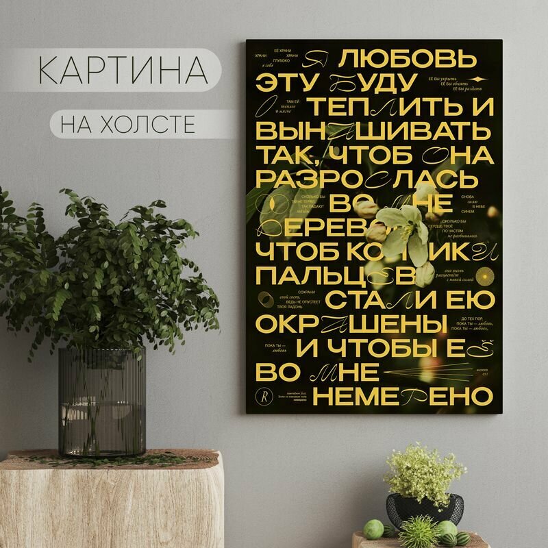 Картина на холсте с надписью мотивация (32) 40х60 см