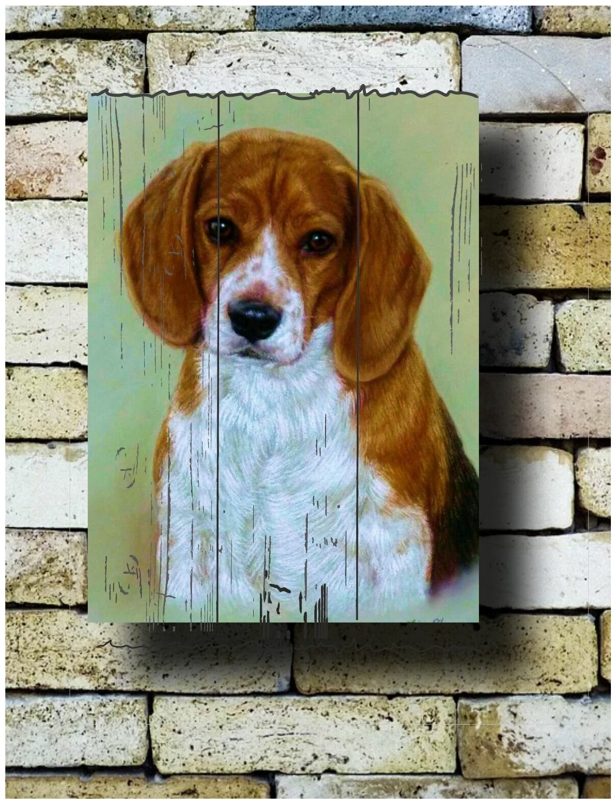 Картина на досках 'Бигль' 30/40 см