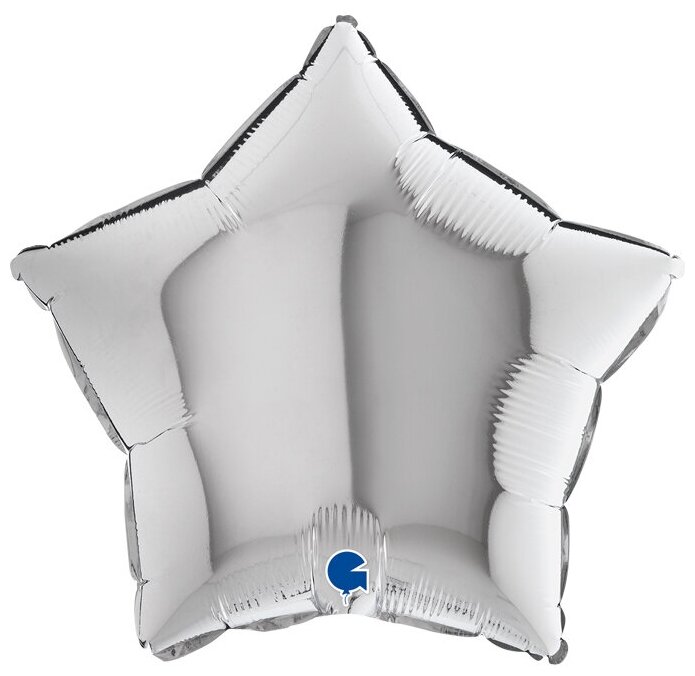 Шар (18'/46 см) Звезда, Серебро, 1 шт.