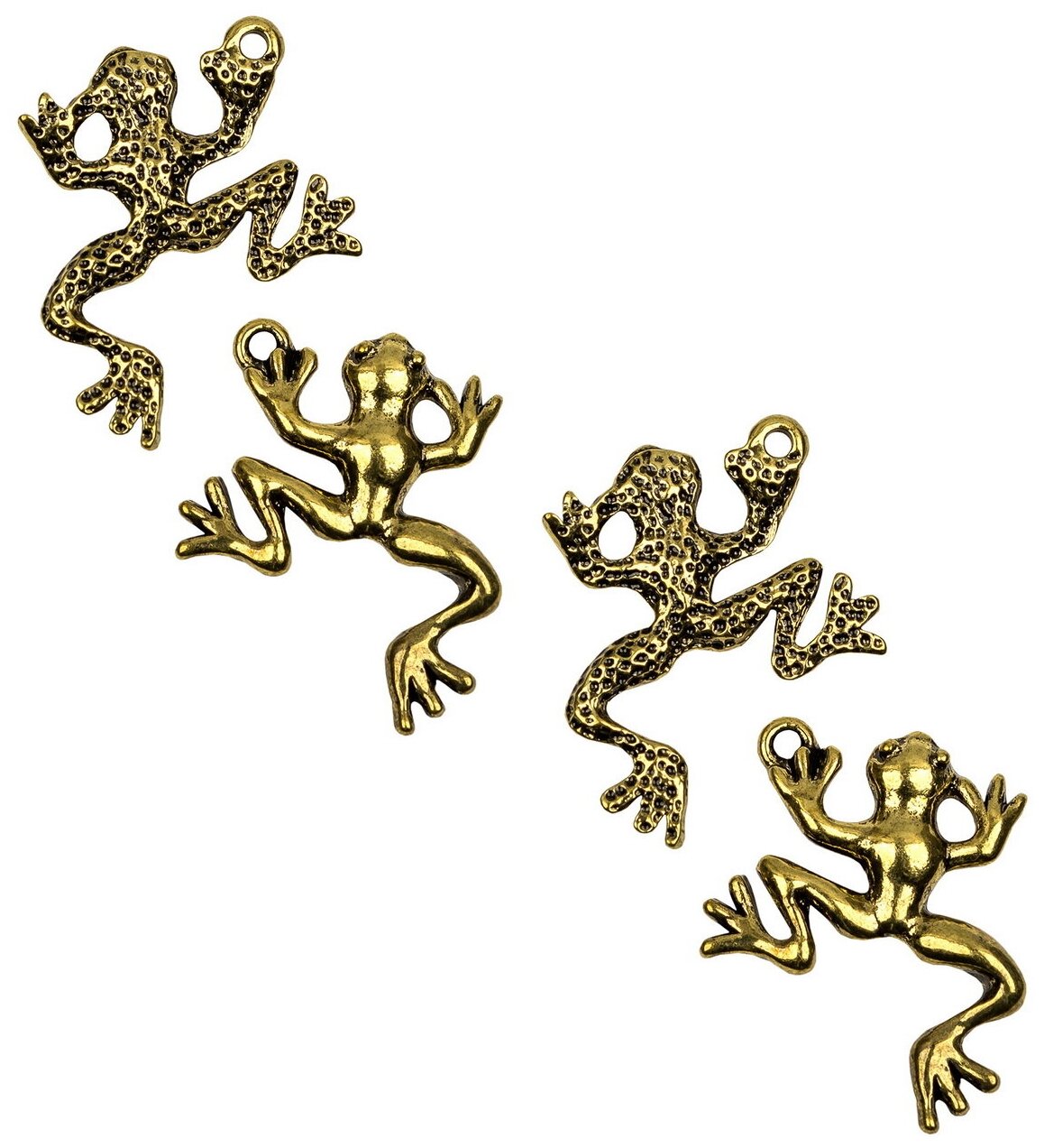 Подвеска лягушка 24х19х4 мм, отверстие - 2 мм, латунь с покрытием "старинная бронза", 4 шт.