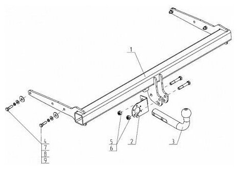 Фаркоп (тягово-сцепное устройство) AvtoS на Фольксваген Тигуан 2007-
