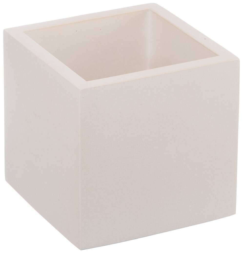Кашпо ВеЩицы Квадро 10х10х10 см, 0,6л, гипс, цвет: слоновая кость