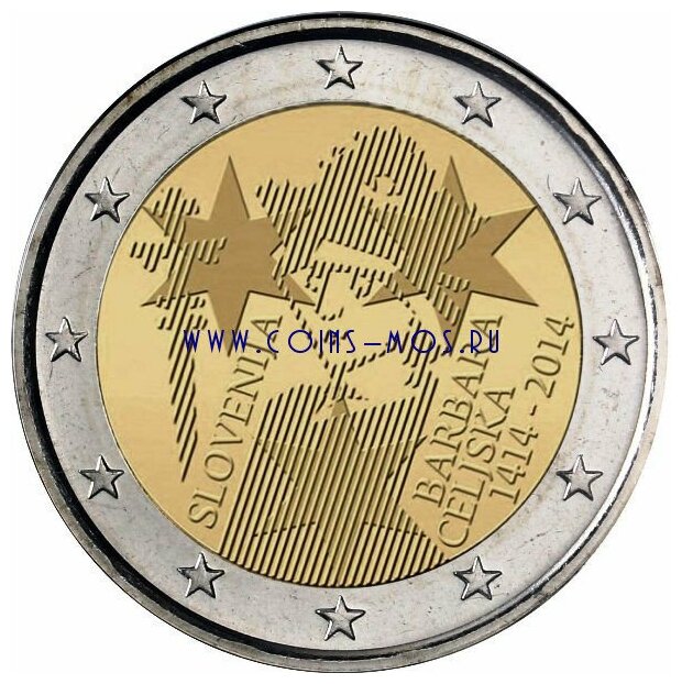 Словения 2 евро 2014 г Барбара Цилля