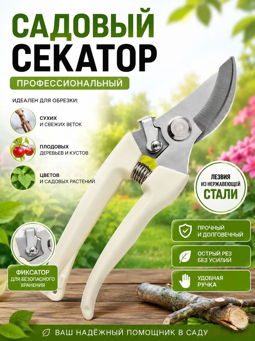 Ручной кусторез, высокоуглеродистая сталь