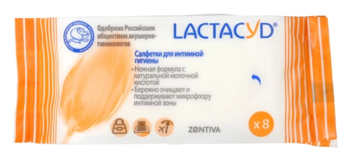 Набор из 3 штук Салфетки для интимной гигиены Lactacyd 8шт