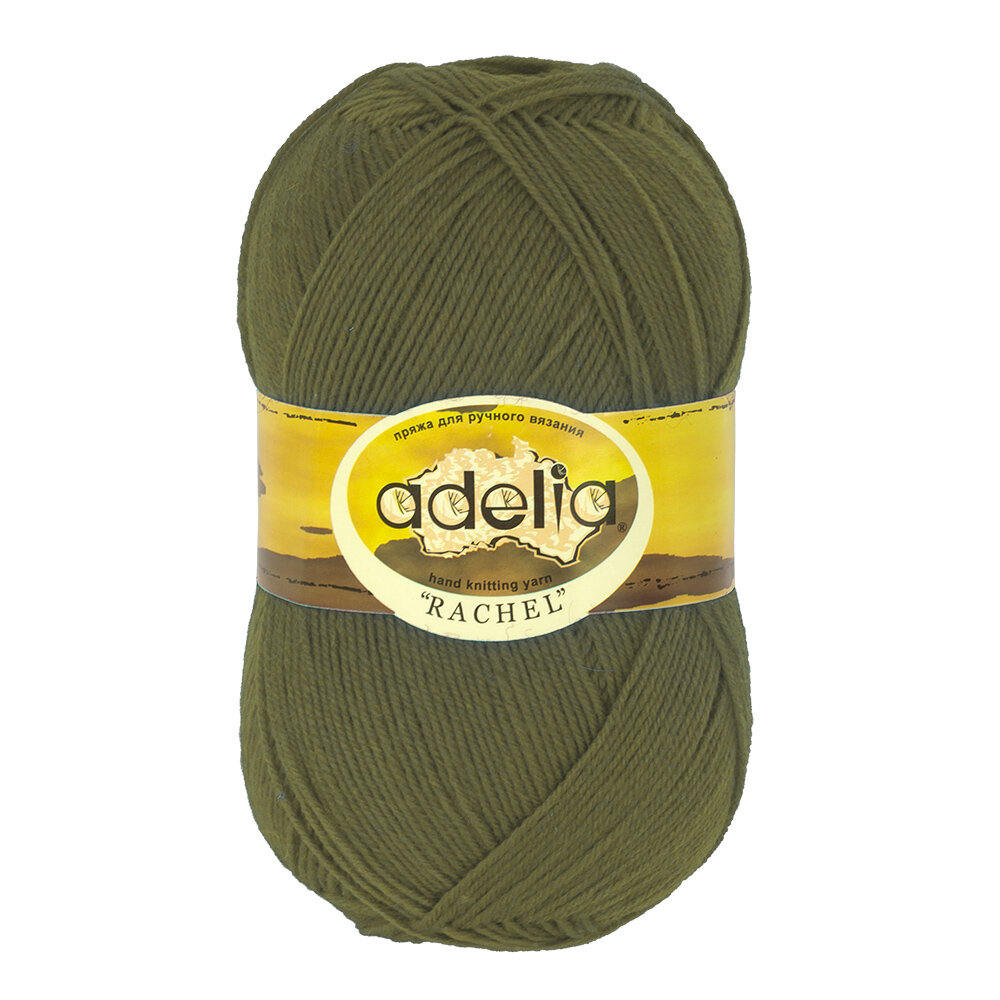 Пряжа ADELIA "RACHEL" 90% шерсть, 10% полиэстер 100 г 400 м №15 серо-зеленый