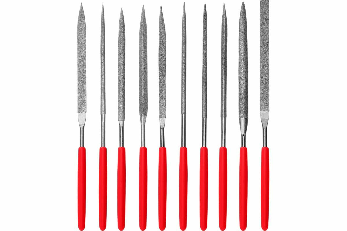 MATRIX MASTER 15835 Набор алмазных надфилей 140х70х3 мм, 10 шт для шлифовки металла