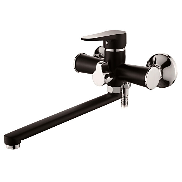 Смеситель для ванны LOFFREY LF82212B длинный излив черный