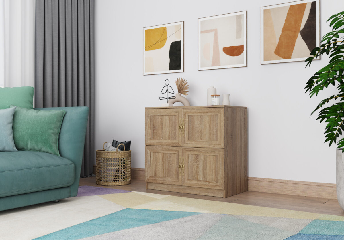 Комод Карлос-018 Дуб Сонома для одежды 80*74.5*45