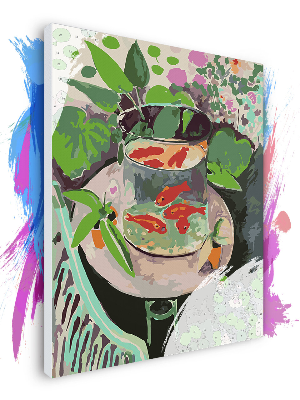 Картина по номерам на холсте Анри Матисс - Красные рыбки, 30 х 40 см