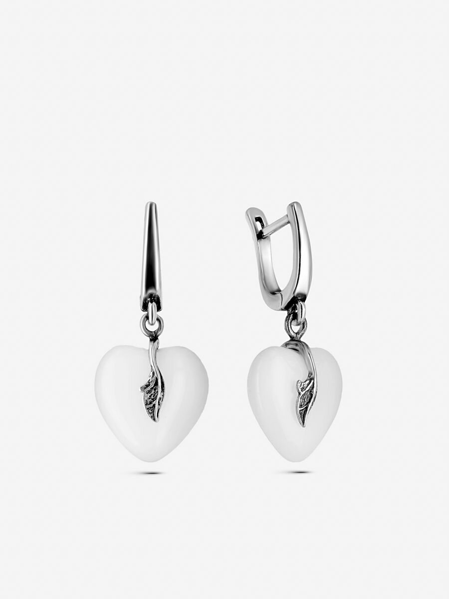 Серьги, серебро, 925 проба, родирование