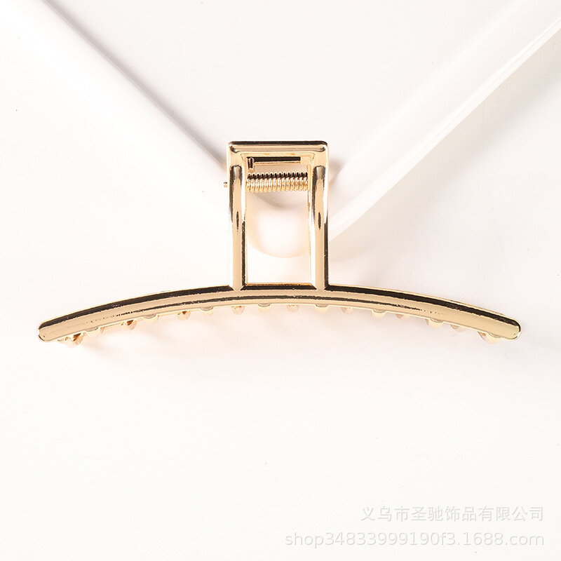 Заколка для волос "Темперамент на затылке", однотонная, золотая, 11.5 см