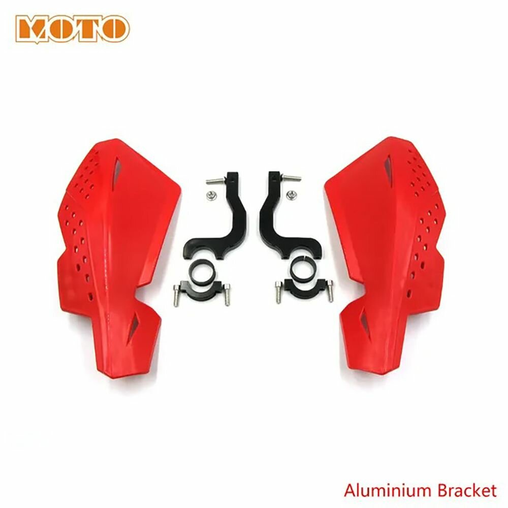 Защита рук для мотоцикла MOTO Racing H-25 красная, алюминиевые крепления.
