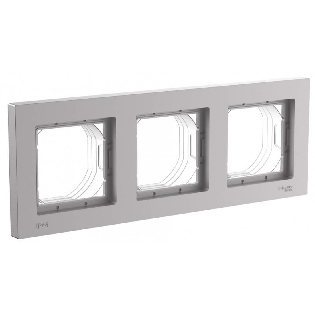 Рамка трехпостовая Systeme Electric AtlasDesign Aqua влагозащищенная IP44 алюминий ATN440303