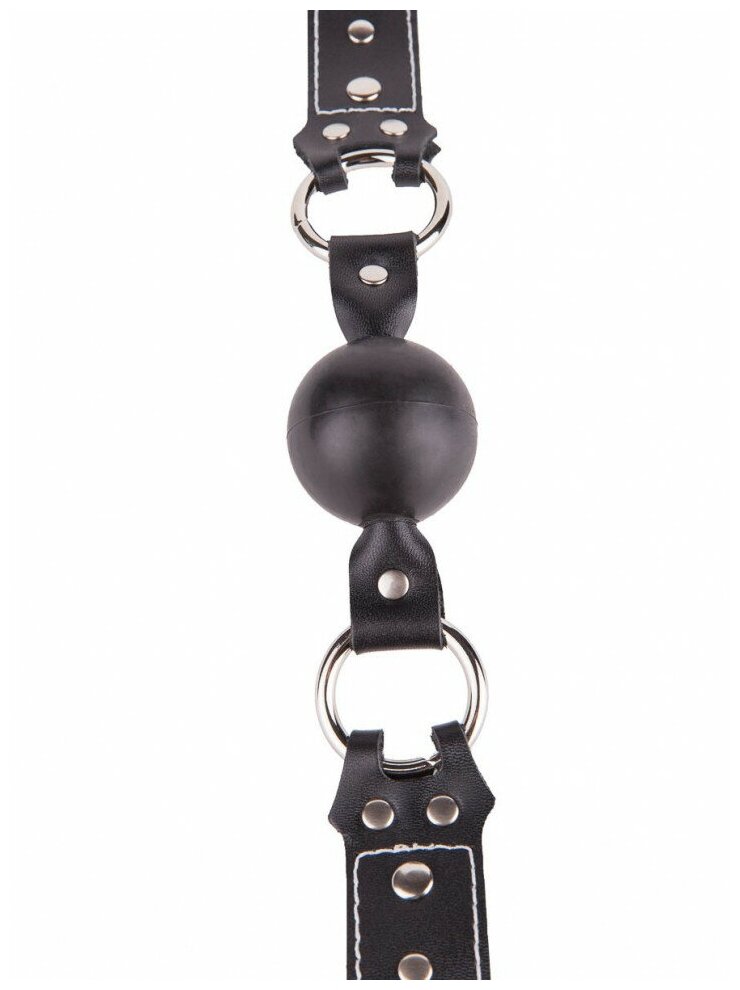 Кляп-шар на ремешках из натуральной кожи