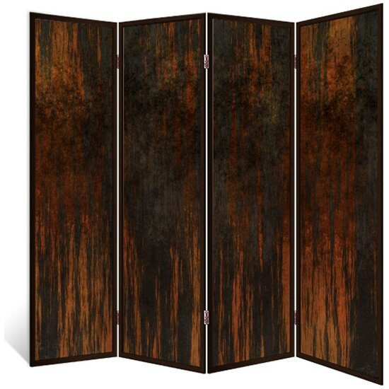 Ширма перегородка Декор Депо для комнаты деревянная "Югославия" двухсторонняя с картинкой (уют) 4 створки венге 176х185 см 14 кг