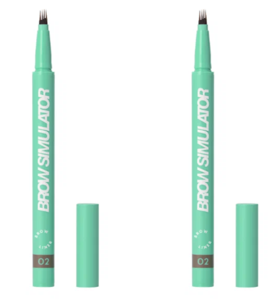 Лайнер для бровей Love Generation Brow Simulator, тон 02 коричневый, 0,5 мл, 2 шт