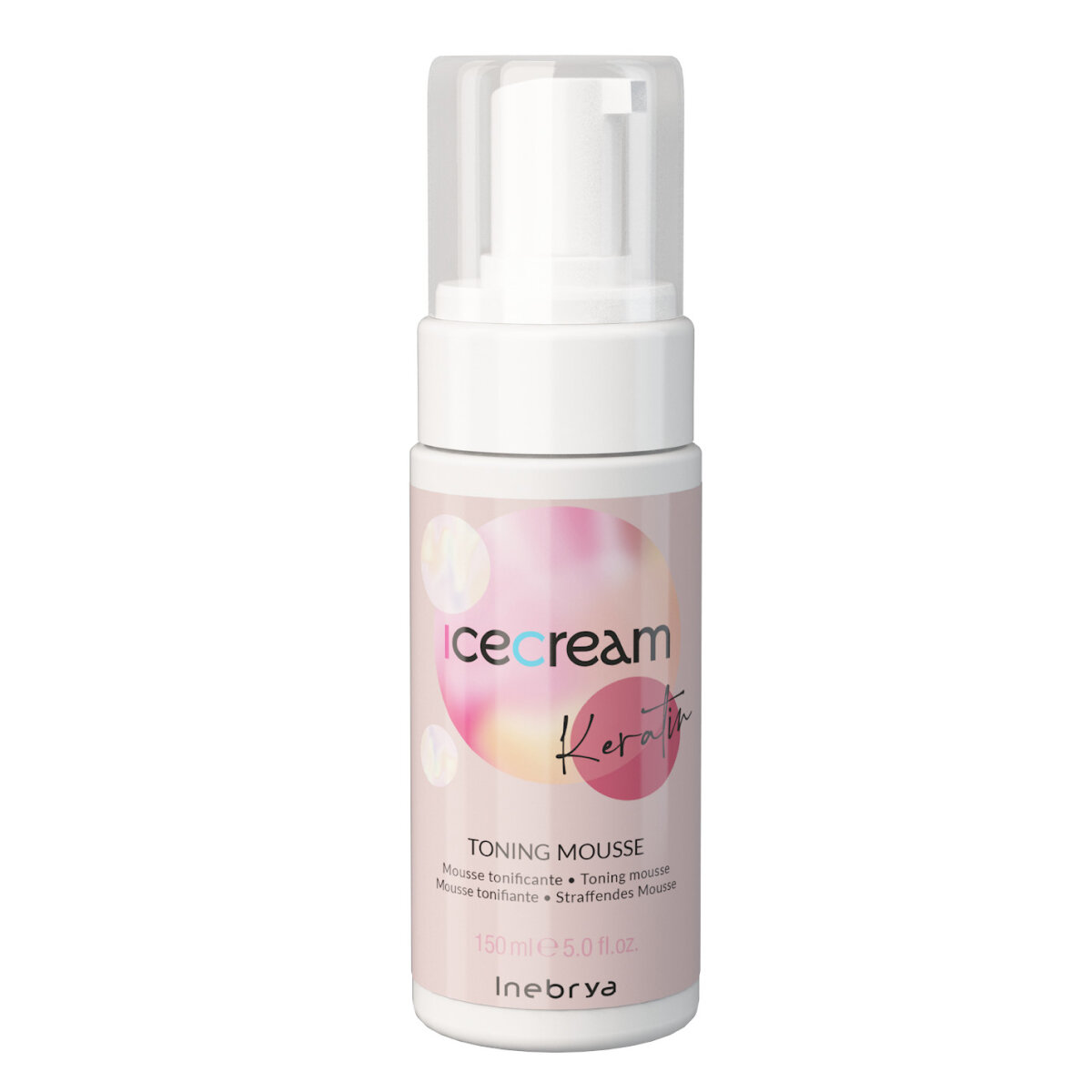 Укрепляющий мусс с кератином для волос Inebrya Ice Cream Keratin Toning Mousse, 150 мл