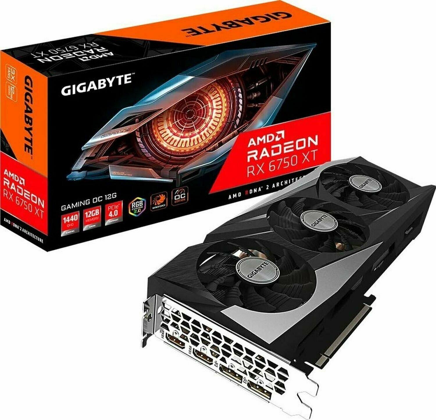 Видеокарта PCI-E Gigabyte ATI Radeon RX 6750 XT Gaming OC 12G 12888Mb GDDR6 ( GV-R675XTGAMING OC-12GD ) Ret